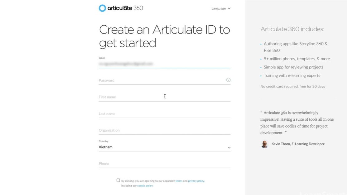 Công cụ Articulate Storyline 360 - Hướng dẫn đăng ký và cài đặt - LearnSmart